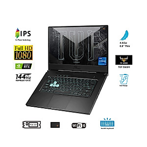 ASUS 2022 Newest TUF Dash Premium Gaming Laptop: 15.6" FHD 144Hz IPS Display, Intel Gaming H Core H 8-Core i7-11370H, 32GB RAM, 2TB SSD, 4GB GeForce RTX 3050Ti, Wifi6, Backlit-KYB, DTS, Win10H, TF