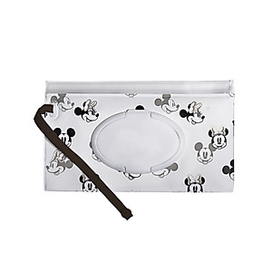 Disney Baby by J.L. Childress Reusable Wet Wipes Case, 2-Pack - Refillable Wipes Holder - Disney World Travel Essential - Includes Wrist Strap - Mickey and Minnie Mouse