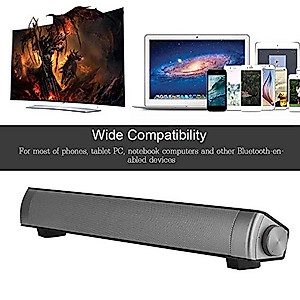 Portable Smart Hi-Fi Heavy Bass Bluetooth Soundbar Home Theatre Speakers Noise Cancelling AUX/TF Card Wireless Sound Bars for TV