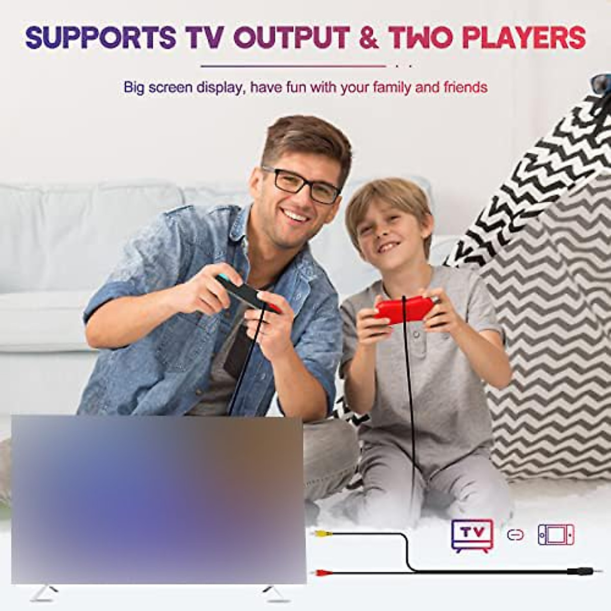 Murcycle 3D Rocker Retro Handheld Game Console with 500 Classic FC Games, 3.0 inches Screen Portable 800mAh Battery Rechargeable Video, Support TV & Two Players Present for Kids & Adults (Black)