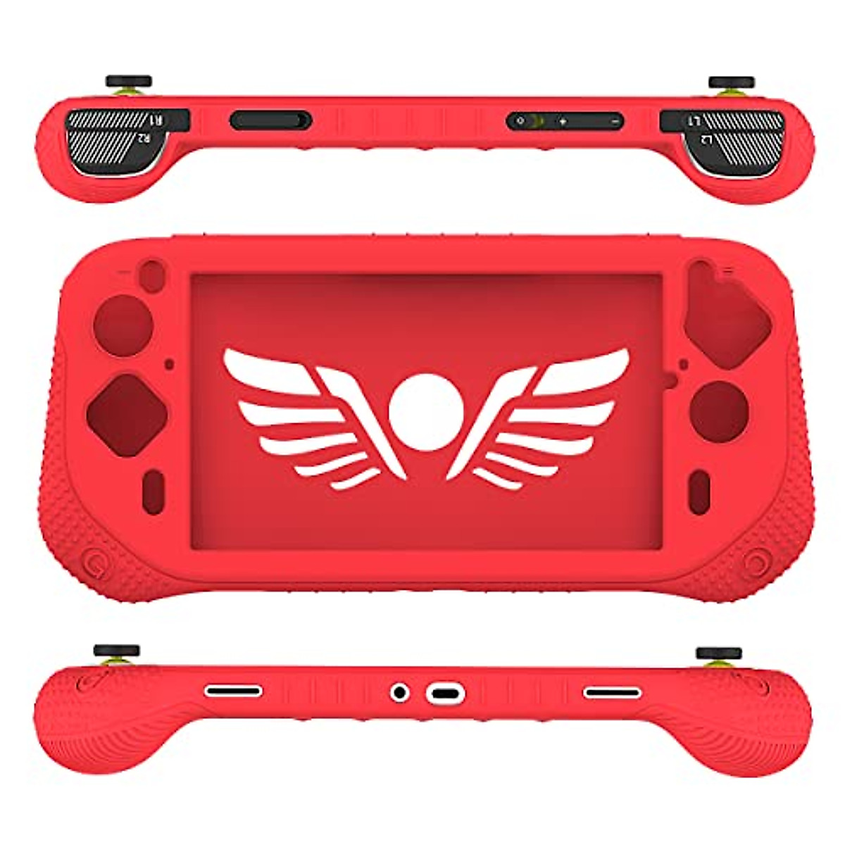 Silicone Cover Case for Logitech G Cloud Gaming Handheld, Protective Skin Sleeve for Logitech G Cloud Gaming Console Screen Film Protector Accessories (Red Case and Sreen Film)