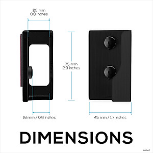 BRAINWAVZ Adhesive Laptop & Tablet Wall Mount Holder for MacBook, Surface, Notebooks, iPad, Galaxy Tab Note, eBooks, Kindle & More, Stick On Or Screw-in (Black)