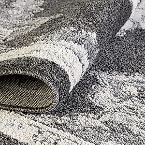 Unique Loom Parker Collection Colorful Medallion Charcoal/Ivory Square Rug (5' 0 x 5' 0)