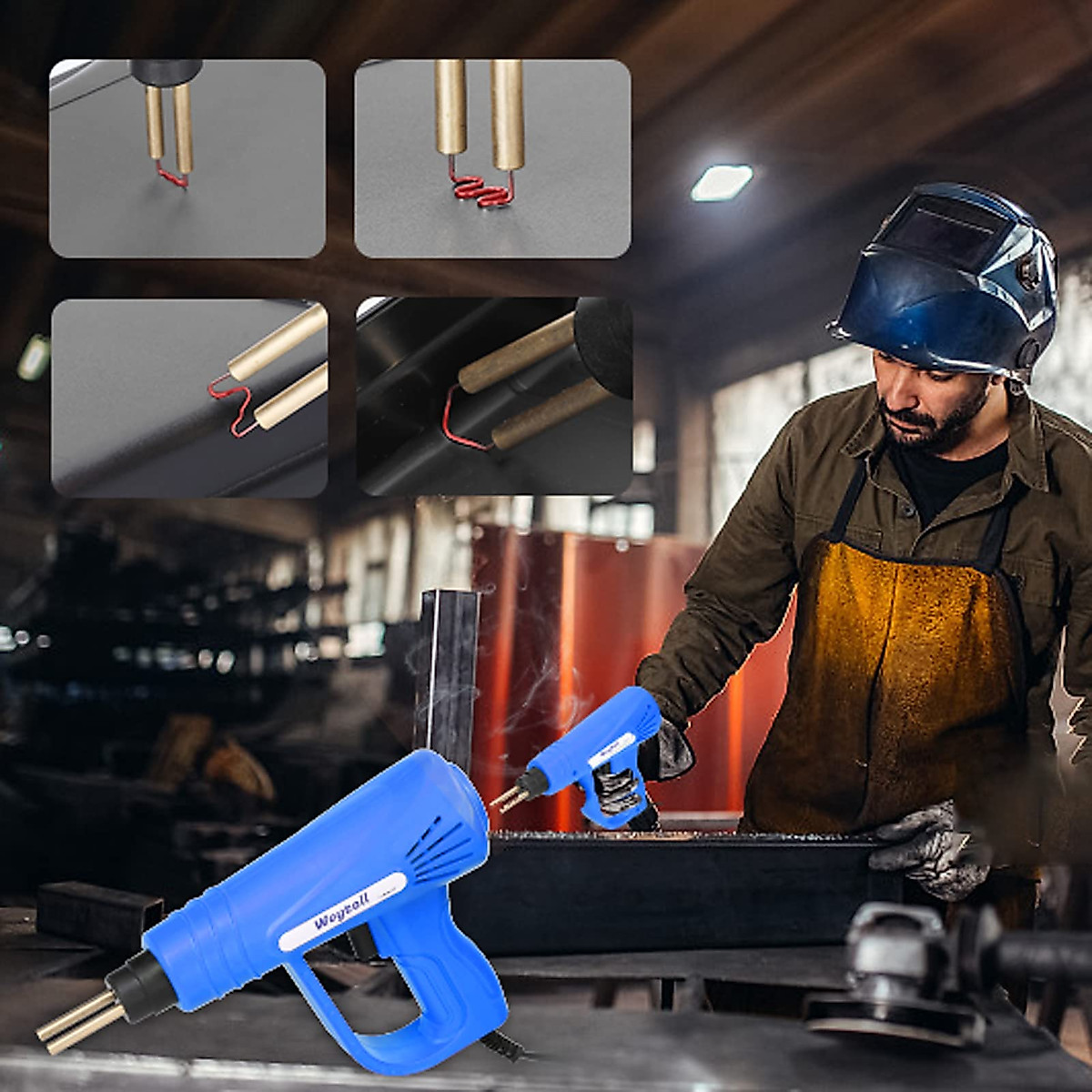 Weytoll Plastic Welder Kit, 70W Hot Stapler Welding Gun with 200pcs Staples for Automotive Bumper Repair Kit (Blue)