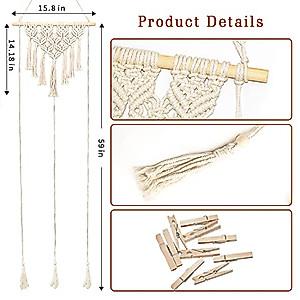 Anrkets Hat Organizer | Hat Wall Hanging | Hat Hanger for Wall Storage | Bohemian Womens Hat Rack | Hand Weaving Hat Storage Hanger | Wooden Display Rack for Wide Brim and Fedoras Baseball Caps