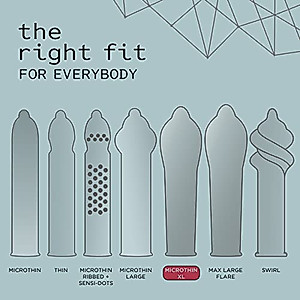 Kimono MicroThin XL, Ultra-Thin Lubricated Condoms, Natural Latex Condoms, Vegan-Friendly, No Latex Odor, Extra Thin, Widest-base Condoms - Enhanced Sensitivity - Pack of 36