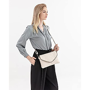 Makukke Crossbody Bags for Women Small Clutch Purses Quilted Satchels Lightweight Handbags Shoulder Bag (Black)