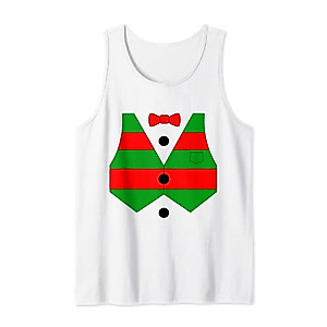 Elegant Snowmen Costume Bow Tie Waistcoat Winter Xmas Humor Tank Top