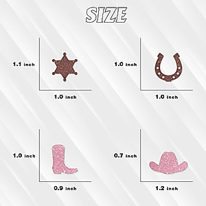 Helewilk Glitter Cowgirl Confetti, Western Theme Birthday/Baby Shower/Wedding/Bachelorette Party Table Decorations, Wild West Kids Girls Birthday Party Scatters Confetti, Let's Go Girls Party DIY