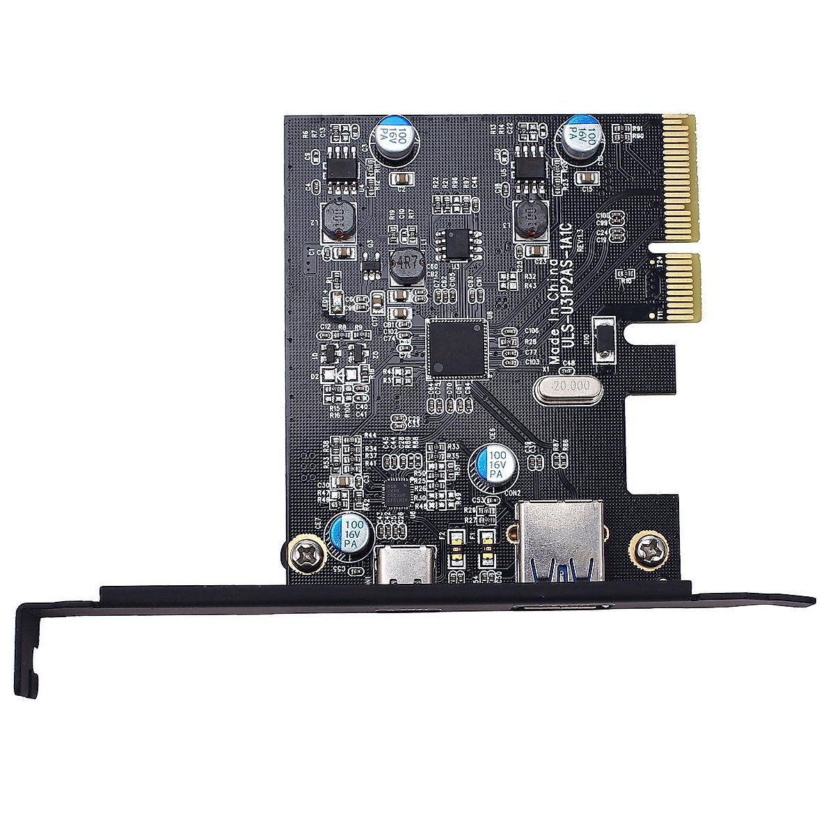 TOTOVIN PCI-E PCI Express to USB 3.1 Gen 2 (10 Gbps) Type A+Type C Expansion Card Asmedia Chipset for Windows 7/8/8.1/10/Linux Kernel (Type A+Type C)