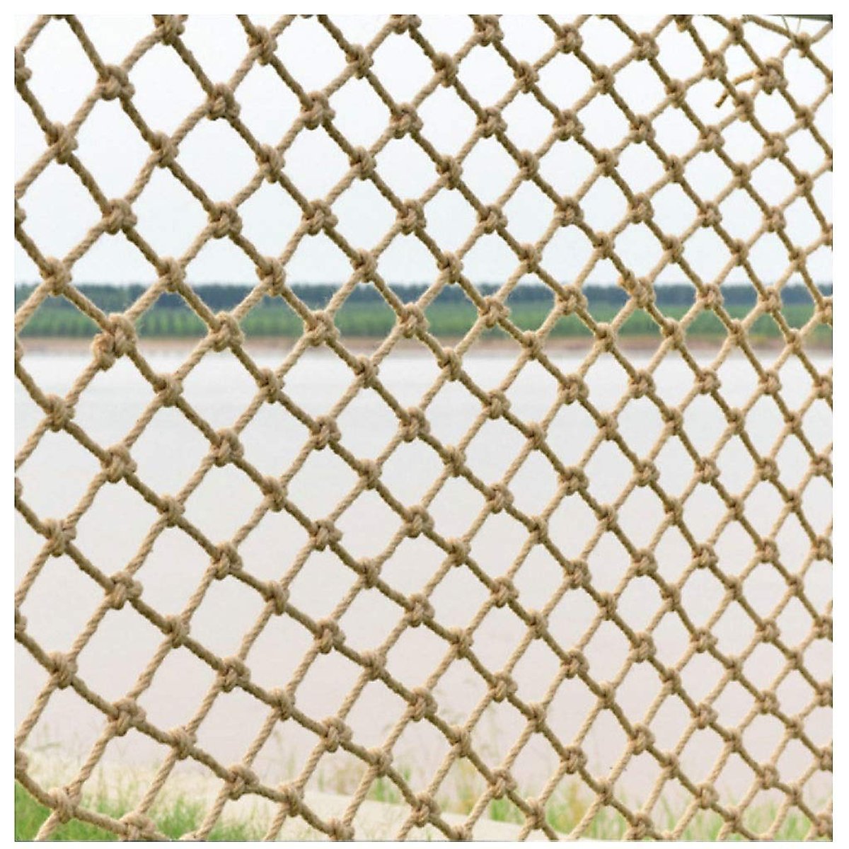 RZM Rope Net Wall Decor, Playground Climbing Net Kids Safety Net Treehouse Fence Net Birds Protective Net Children Swing Heavy Duty Hemp Cargo Cover Hammock Nets Child Safety Netting for Balcony