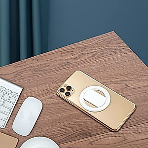 (2 Pack) NTidea Phone Grip, Upgraded Removable Magnetic Phone Snap 360°Rotation Finger Phone Stand Silicone Adjustable Phone Ring Holder, White