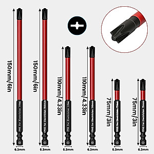 Phillips Slotted Bit for Electricians LATTOOK 6PCS Slotted Phillips Cross Head Screwdriver Bit Sets for Electrician FPH2#2 Phillips Bit, Electrician Screwdriver Bits for Circuit Breakers Air Switch