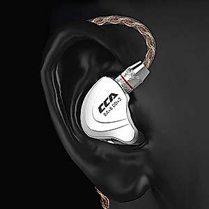 CCA C10 InEar Headphones IEM Earbuds 4BA 1DD Hybrid Drivers, 5 Drivers Hifi InEar Monitors High Resolution Earphones(Black no mic)