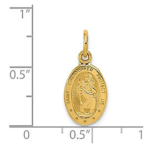 14K Yellow Gold Saint Christopher Medal Charm