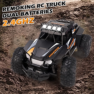 REMOKING RC Car, 1/14 Scale 2WD High Performance Off Road Car, 2.4Ghz Radio Control Anti-Interference Electronic Truck with 2 Rechargeable Batteries, Great Gifts for Kids and Adults