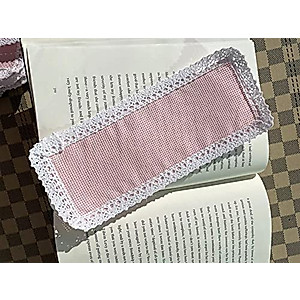 12pcs of 30x100 aida, 8.5x19cm in Size, Pink 14count Cotton aida Cloth Bookmarks to Cross Stitch