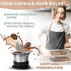 SEAL POD Reusable Nespresso Capsules - Stainless Steel Refillable Pods for Nespresso Machines (5 Pods, 120 Lids)