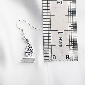 Microscope Dangle Earrings DNA Double Earrings Scientist Gifts Biology Chemistry Teacher Gift Science Nerd Jewelry Gifts (Microscope Earrings)