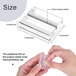 Aboofx 16 Pieces Acrylic Stands Clear Place Card Holders for Cards over 200gsm, 1.6 inch Acrylic Sign Holders Table Number Stands Card Display Stand forWedding Party Events Office Business Meeting