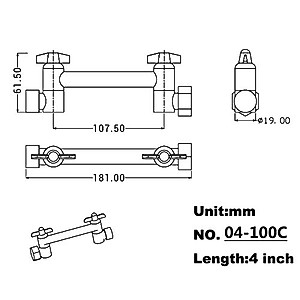 TRUSTMI 4 Inch Brass Shower Arm Shower Head Combo Adjustable Height Arm Mount,Chrome