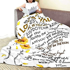 321DESIGN Sunflower Love Letter to My Daughter Fleece Flannel Throw Blanket Sherpa Microfiber Lightweight Plush for Couch Bed Sofa Car Kids Adults Pets All Seasons Multi-Size 50x40IN for Kids