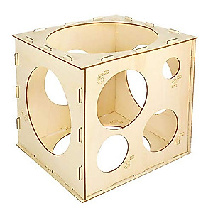 Pllieay 9 Sizes Collapsible Wood Balloon Sizer Cube Box for Balloon Decorations, Balloon Arches, Balloon Columns (2-10 Inch)