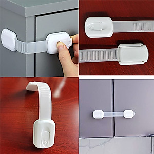 22 pcs Child Safety Lock and Corner Protector Outlet Cover, 8 pcs Strap Locks Baby Proofing Cabinet Locks for Fridge Drawers Dishwasher, 4 pcs Table Corner Guards and 10 pcs Electric Plug Protector
