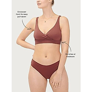 HATCH The Dream Feed and Sleep Bra - Wireless, No Hardware Nursing Bras - Maternity Bra with Crossover Front - Breathable Premium Pima Cotton Nursing Bra - Anise - Medium