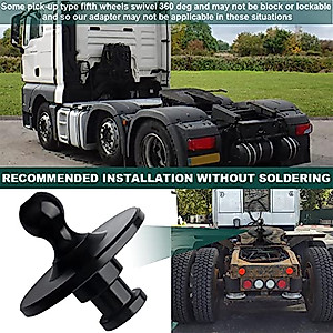 Gooseneck Ball Adapter - Fifth Wheel Kingpin to 2-5/16 Inch Gooseneck Ball Towing Receiver Adapter -Black