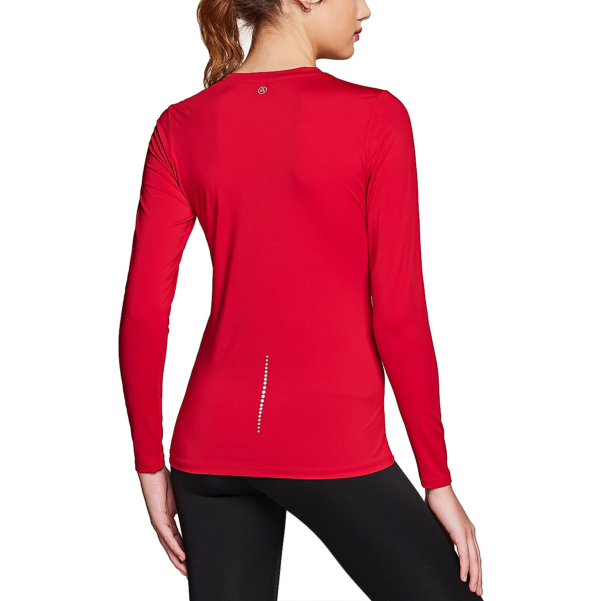 ATHLIO Women's UPF 50+ Long Sleeve Workout Shirts, UV Sun Protection Running Shirt, Dry Fit Athletic Tops, V Neck 2pack Navy/Charcoal, Large