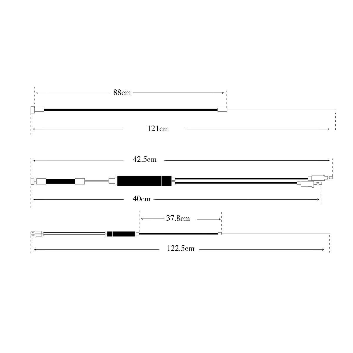 BMX Bike Gyro Brake Cables,Full Kit BMX Bicycle Brake Line Set Cable Wire,Front + Rear (Upper + Lower) with Spinner Rotor (Complete Set) for Bike Part Replacement - Red (RED)