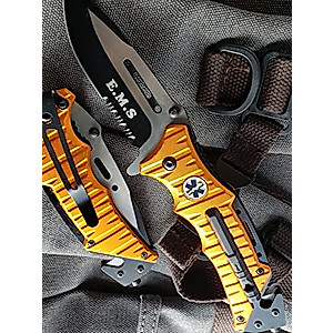 8.25 Orange Emergency EMT EMS Rescue Handy Medical Pocket Folding Knife
