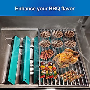 Uniflasy 7636 Green Flavorizer Bars and 69787 Grill Burner for Weber Spirit and GS4 Spirit II 300 Series with Front Control, Spirit E310 E320 E330 S310 S320 S330 for Weber 7636 69787