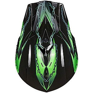 ILM Youth & Kids Dirt Bike Helmets Motocross ATV Dirtbike BMX MX Offroad Full Face Motorcycle Helmet, DOT Approved Model 128YS (Green Black, Youth-Large)