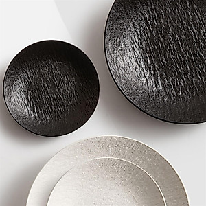 Dinner Plates Set Fruit Tray Household Deep Plate Ceramic Salad Bowl Soup Plate White Rock Dish Household Kitchen Restaurant Plate Round Frosted Dining Plate Kitchen Salad Bowl (Color : B, Size : 8.