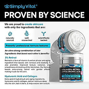 Face Moisturizer Collagen Cream - Anti Aging Neck and Décolleté - Made in USA Natural Anti Wrinkle Moisturizer for Women - Day & Night Face Cream - Moisturizing, Lifting & Recovery - 1.7oz