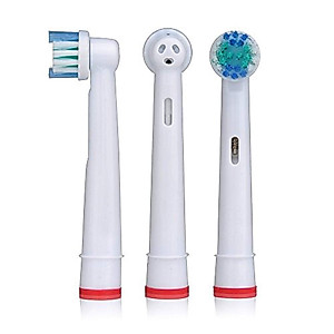 Replacement Brush Heads Compatible with Oral B Braun- Pack of 4 Precision Clean Electric Toothbrush Heads for Oralb PLUS 4 Bonus Protective Travel Covers – for Travel and Sanitary Convenience