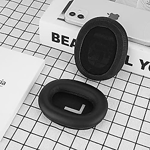 Geekria QuickFit Replacement Ear Pads for Mpow H12 ANC, H10, RCA H033C Noise Cancelling Headphones Ear Cushions, Headset Earpads, Ear Cups Cover Repair Parts (Black)