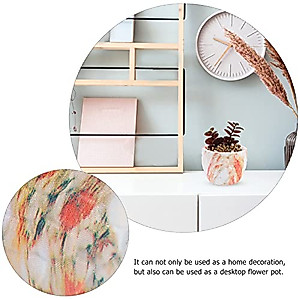 Veemoon Ceramic Home Pots Mini Holder Vase Desktop Arrangement Flower Bud Balcony Drainage Texture Air Outdoor Bonsai Center Ornament Pattern Marbling Plants Plant A Container Garden