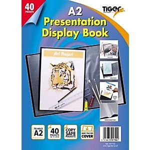 Tiger 40 A2 Pocket Presentation Display Book - Black