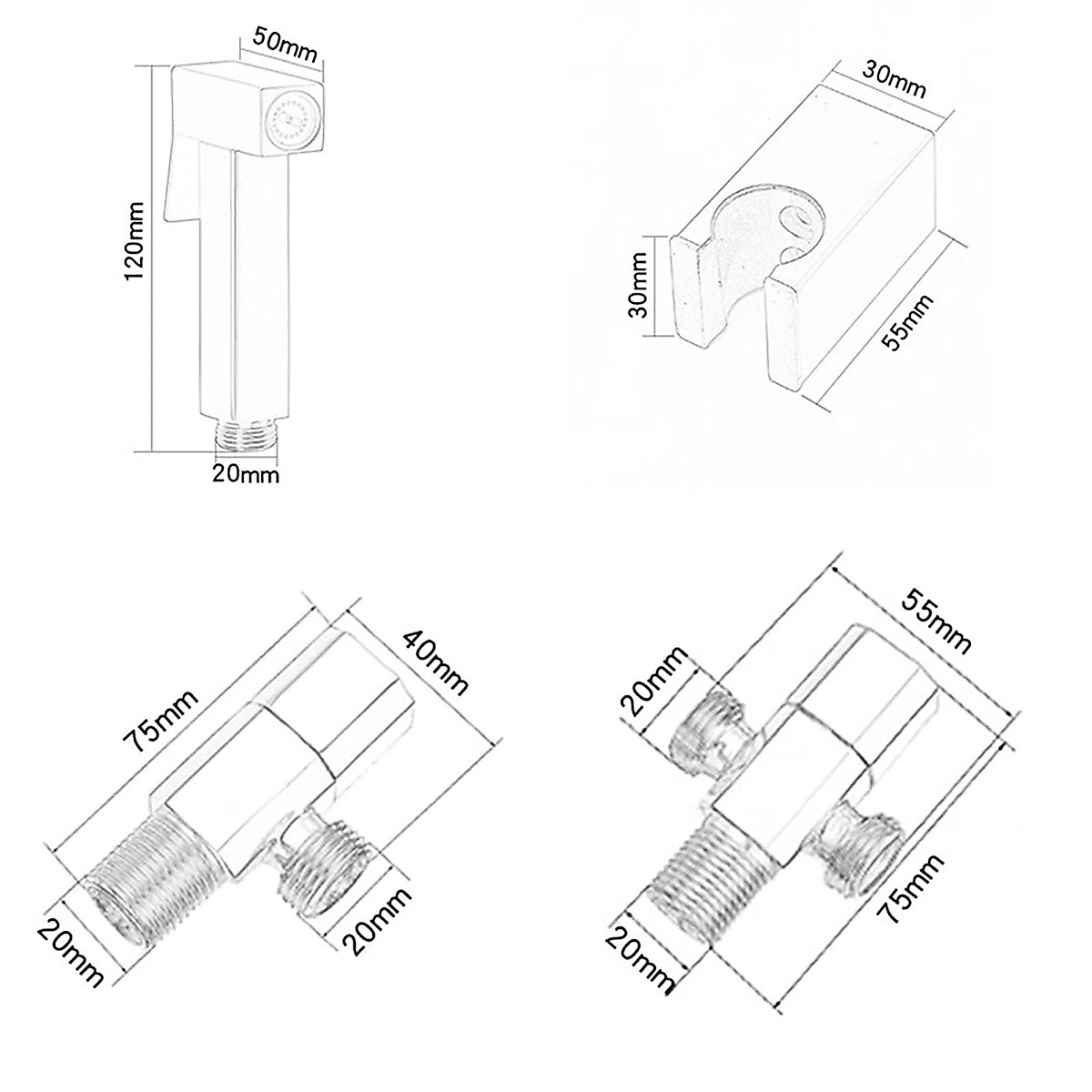 Handheld Bidet Sprayer for Toilet,304 Stainless Steel Brushed Baby Cloth Diaper Sprayer Bidet for Toilet with 59 Inch Hose for Toilet Cleaning,A