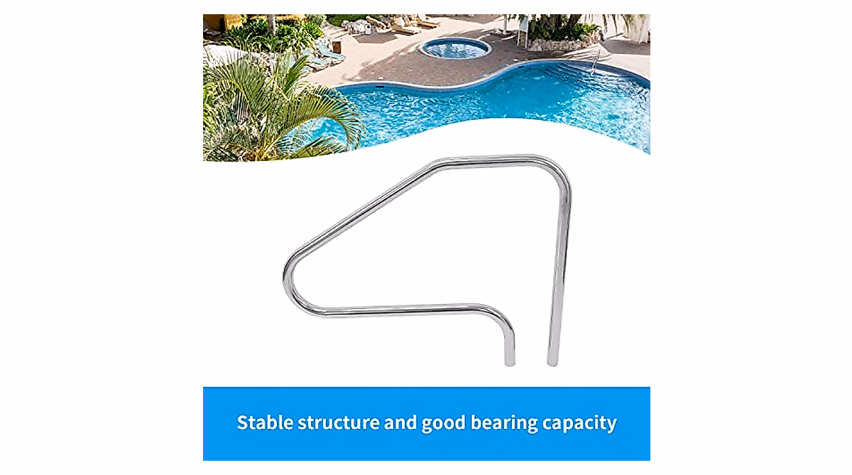 HECASA Pool Handrail Grab Rail Railing 37" Tall Swimming Pool Hand Rail ...