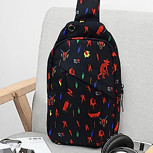 fonaxere Crossbody Sling Backpack Stranger School student Things Sling Bag Travel Hiking Chest Bag Daypack For Women Men