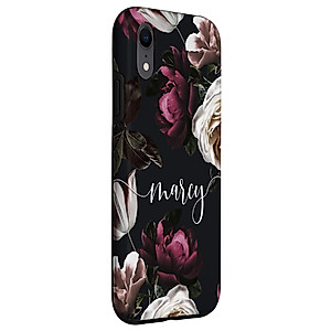 iPhone XR Marcy - Elegant Floral Rose & Peony Personalized Name Case