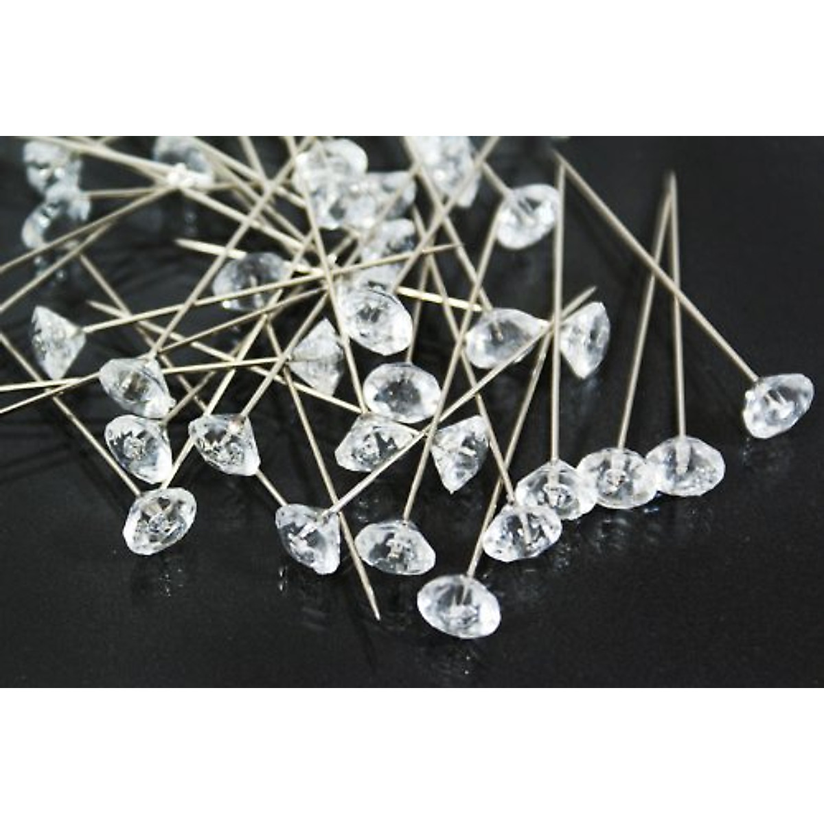 CalCastle Crystal Diamante 2" Pins for Floral Craft Bouquet Bling 100 pcs / Box (Clear)