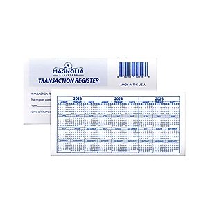 Checkbook Registers, 23-24-25 Calendars, for Personal Checkbook, Transactions Ledgers, Pack of 10
