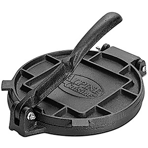 Alpine Cuisine Professional Cast Iron Tortilla Press, 7" Tortilla Maker, Comfortable Handles Allows Perfect Pressure, Heavy Duty Quesadilla Maker - Pataconera for Corn or Flour Tortilla