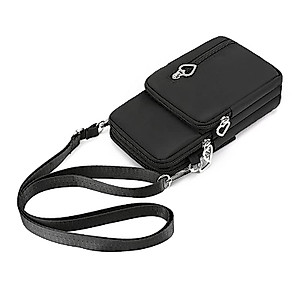 Women Roomy Crossbody Bag Cellphone Shoulder Pouch Purse For iPhone 13 Pro Max Samsung Galaxy S22 Ultra S22+ S21 Ultra S20 Ultra Note20 Ultra A52s A12 A71 A20S A51 A03s Moto G Power 2021 (Black)