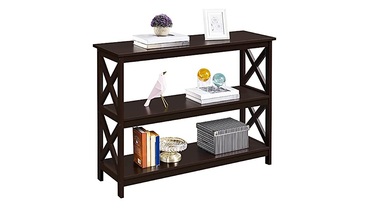 Yaheetech 3 Tier Console Table with Storage Shelves - Modern & Durable